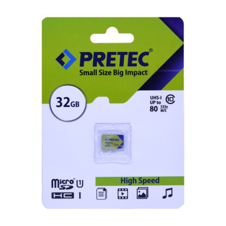 کارت حافظه میکرو اس دی Micro Sd PRETEC 32G_80 mg | دیدنگار